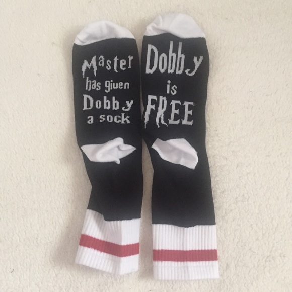 Accessories | Black And White Harry Potter Dobby Socks | Poshmark